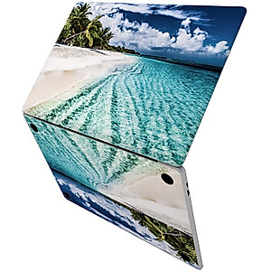 Cavka Vinyl Decal Skin Compatible for MacBook Pro 16 M3 M2 M1 14 2023 Air 15 2022 Retina 2020 Air 13 Mac 12 Laptop Nature Tropicals Ocean Design Sea Beach Sticker Print Blue Tree Palm Cover