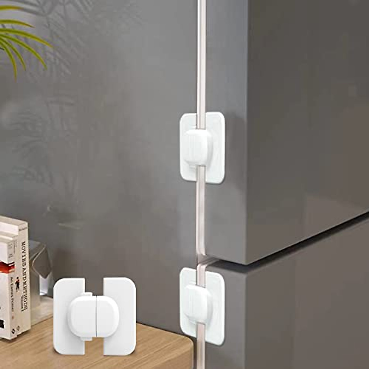 DANHAN 3 Pcs Baby Safety Fridge Lock, Refrigerator Fridge Freezer Door Lock for Kids,Child Proof Refrigerator Freezer Door Lock, No Tools Required and Easy Installation (White)