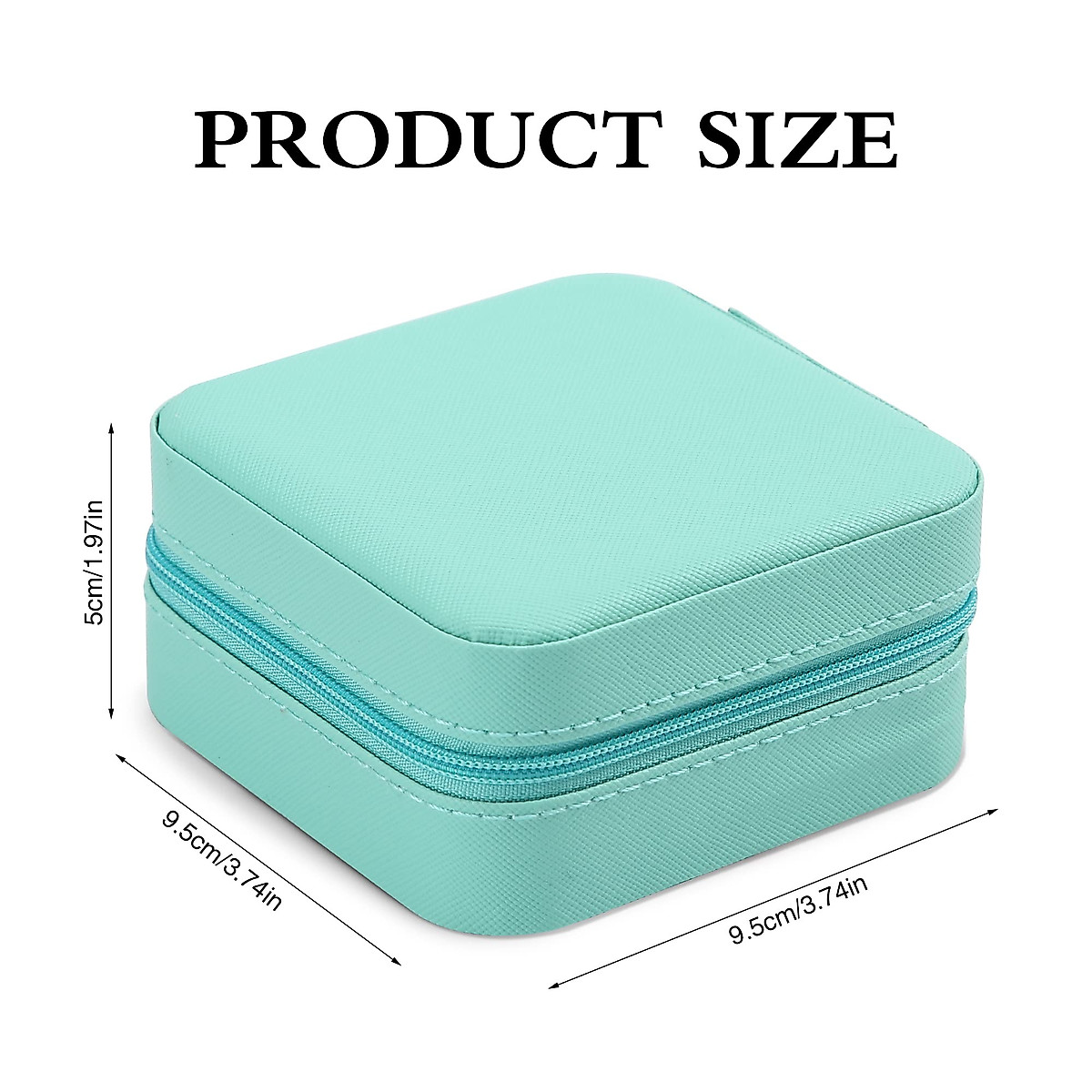 XZUZ Small Travel Jewelry Box With Mirror, Portable Jewelry organizer Display Storage Box for Earrings Rings Necklaces, Jewelry ase for female Girls (blue) 1pc