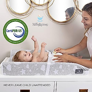 Waterproof Baby Changing Pad | Contoured Non Slip Infant Table Topper Changer Mat with Security Straps for Changing Table | Cozy Breathable Washable Diaper Change Table Pad for Babies by Babylicious
