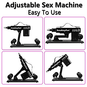 Thrusting Sex Machine, Automatic Dildo Machine for Women and Men, Adjustable Adult Sex Toys with Attachments (9 Piece Set)
