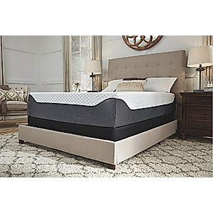 Signature Design by Ashley 14 Inch Elite Plush Mattress, Green Tea & Charcoal Infused Gel Memory Foam, Queen