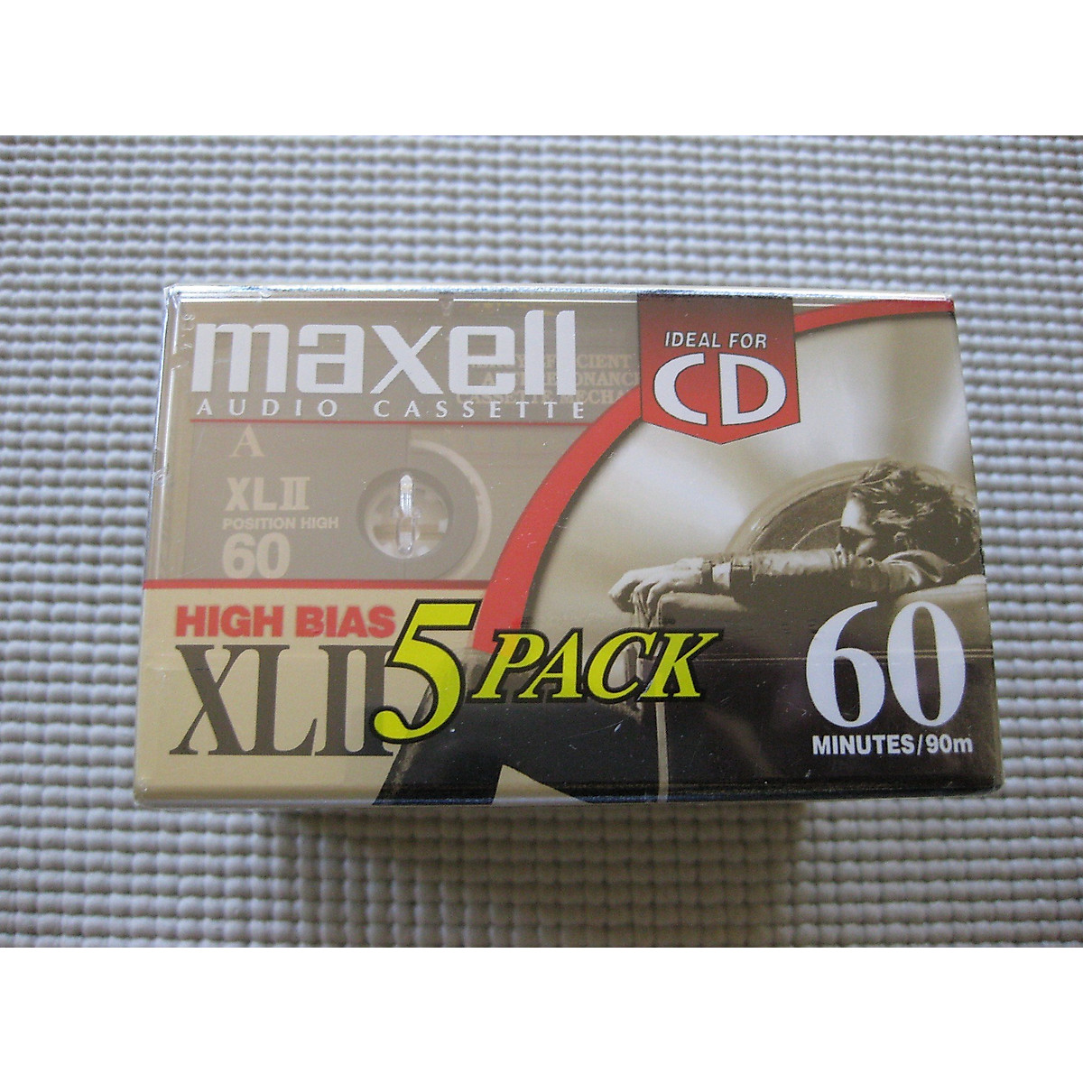 Maxell 139858 60-Minute High Bias Standard Cassette Audio Tape - 5 Pack