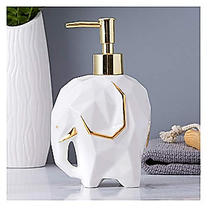 Agal Bathroom Accessory Set,Geometric Cute Elephant Soap Dispenser for Liquid Soap Or Lotion(Color : White soap Dispenser)