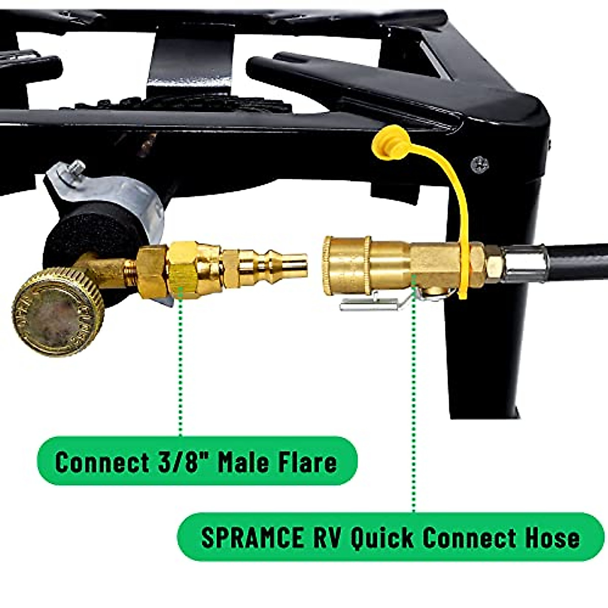 12 Ft Quick Connect Propane Hose for Rv to Grill, Upgrade Portable Fire Pit, Barbecue Grill, Camping Cook Stove to Quick Connection Interface, with 1/4" Quick Key Connect Plug X 3/8" Female Flare