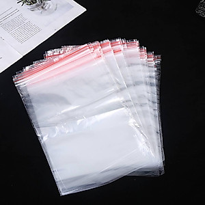 QANYEGN 3 Sizes Zip Lock Clear Plastic Bags, 100Pcs Reusable Ziplock bags, Food Grade PE Material for Candy, Nuts (10 × 15CM)