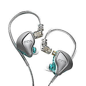 CCA NRA in Ear Monitor Earbuds Musicians Wired in-Ear Earphones Isolation Headphones for Cellphones Laptops Tablet Telephones, Gaming, Video, Music, Calling (Cyan, Without mic)