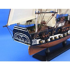 Hampton Nautical Wooden USS Constitution Tall Model Ship, 24" , Brown