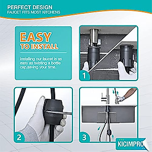 Kicimpro Kitchen Faucet with Pull Down Sprayer Brushed Nickel, High Arc Single Handle Kitchen Sink Faucet with Water Lines, Commercial Modern rv Stainless Steel Kitchen Faucets, Grifos De Cocina