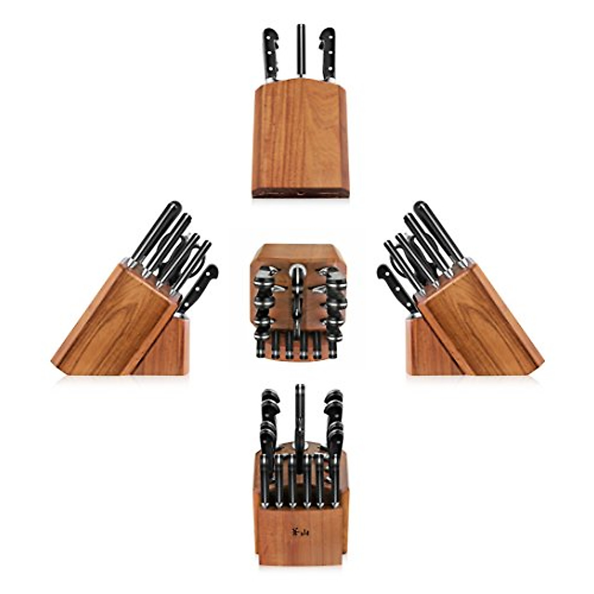 Cangshan TV2 Series 1023053 Swedish 14C28N Steel Forged 17-Piece Knife Block Set, Acacia