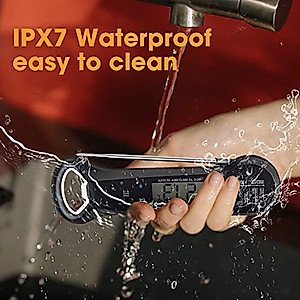 OWOXER Digital Meat Thermometer, Instant Read Food Thermometer with Probe, Waterproof Cooking Thermometer with Backlight, Professional Grill Thermometer for Kitchen, Outdoor and BBQ