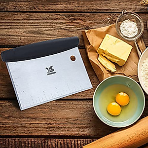 MSY BIGSUNNY Dough Scraper Baking Pastry Cutter Good Grip Pastry Scraper Chopper Stainless Steel Dough Cutter
