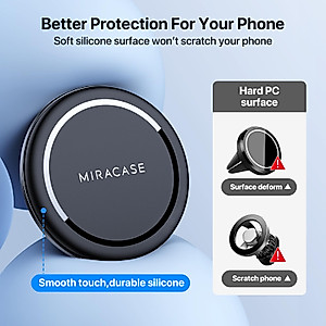 Miracase Fits for MagSafe Car Mount, [Upgraded Suction& Long Arm] Magnetic Phone Holder for Car Dashboard Windshield Vent Compatible with iPhone 15/14/13/12, Samsung and All Phones