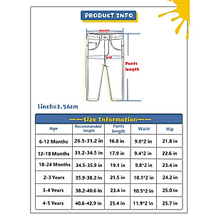 KIDSCOOL SPACE Baby Girl Boy Jeans,Little Kid Elastic Waist Ripped Denim Pants,Black,18-24 Months