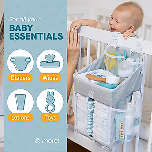 CRADLE STAR Hanging Diaper Caddy Organizer and Baby Diaper Caddy Organizer - Baby Shower Idea for Boys and Girls Bundle