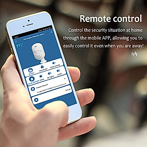 Wireless PIR Motion Sensor Alarm: WiFi Motion Detector Alarm with 100dB Siren, TUYA APP Control, Sound & Light Alarm, Infrared Alarm Detector with USB Charge, Compatible with Alexa