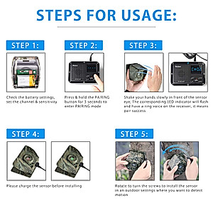 1800 Ft Wireless Outside Driveway Alarm Outdoor Motion Sensor & Detector Driveway Alert System, Rechargeable Battery/Weatherproof/Mute Mode/Clock and Alarm Functional (1&1-Camouflage)