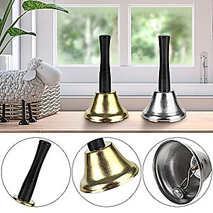 DomeStar Christmas Hand Bells, 2PCS Service Bell Wedding Bell Dinner Bell for Elderly Patients Sick Person Call Bell for Christmas Decoration