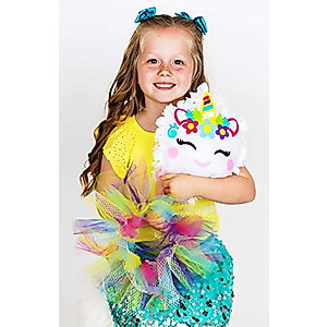 Ruckus Kids Unicorn Pillow Craft – DIY Cute Colorful Fleece Knot Pillow Kit – No-Sew Easy-to-Make Arts and Craft Kit for Kids– Unicorn Bedroom Decor