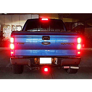 iJDMTOY Smoked Lens 15-LED Tow Hitch Receiver Brake Tail Light w/Strobe Feature Compatible With Truck SUV Trailer Equipped Class 3/4/5 2-Inch Towing Adapter Hole