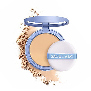 SACE LADY 2Pcs Face Make Up Set, Flawless Matte Foundation and Oil Control Pressed Powder, Lasting Coverage Waterproof Natural Cosmetics Kit
