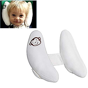 Baby Adjustable Head Neck Support - Banana Shape Travel Pram Pillow Cushion, Headrest for Car Seat Pushchair Stroller Rocker