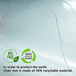 Naturehydro Office Chair Mat for Hardwood Floor, 48" x 36" Transparent Floor Protector,Easy Glide Rolling Desk Chair Floor Mat, , BPA and Phthalates Free (Rectangle)