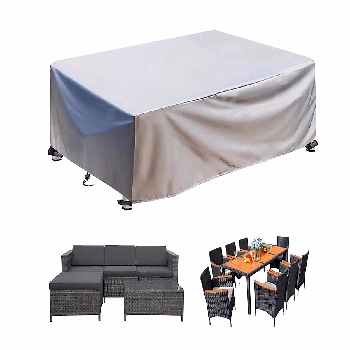Patio Furniture Cover Waterproof/Outdoor Table Cover Waterproof 53x37x35in /LxWxH Patio Table Cover Outdoor Furniture/ Patio Heavy Duty Outdoor Furniture Covers, Wind Patio Sectional Couch Cover