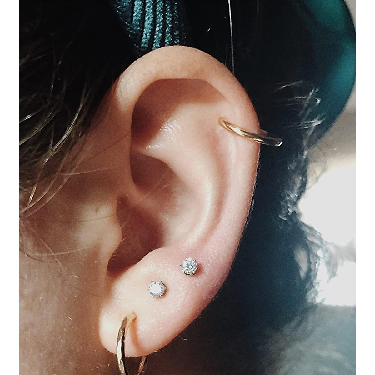 QWALIT Cartilage Earring Cartilage Earrings for Women Helix Piercing Jewelry Tragus Piercing Jewelry Forward Helix Earrings Earrings for Cartilage Piercings Gold