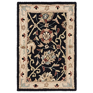 SAFAVIEH Antiquity Collection Accent Rug - 2' x 3', Black, Handmade Traditional Oriental Wool, Ideal for High Traffic Areas in Entryway, Living Room, Bedroom (AT21B)