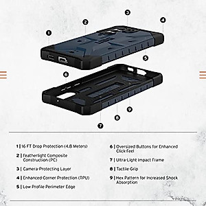 URBAN ARMOR GEAR UAG Designed for Samsung Galaxy S22 Plus Case Blue Mallard Rugged Lightweight Slim Shockproof Pathfinder Protective Cover, [6.6 inch Screen]