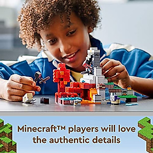 LEGO Minecraft The Ruined Portal Building Toy 21172 with Steve and Wither Skeleton Figures, Gift Idea for 8 Plus Year Old Kids, Boys & Girls