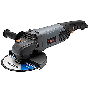KSEIBI KWS 20-180 Angle Grinder Machine 7inch, Long Handle Grinding Tool, Powerfull 15 AMP Motor for Concrete Cutting, Grinding and Polishing