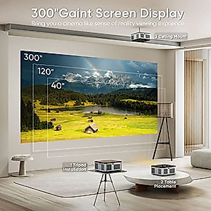 HORLAT Native 1080P 5G WiFi Bluetooth Projector 4K Support, 16000L 500 ANSI Full HD Outdoor Movie Projector, Automatic 4P/4D Keystone & 50% Zoom Video Projector Compatible with iOS/Android/Win/TV/PS5