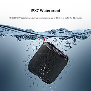 Kinglucky Bluetooth Speaker, Portable Wireless Bluetooth Speaker, 25 Watts, Loud Stereo, Strong Bass, IPX7 Waterproof Shower Speaker, Loud Bluetooth Speaker for Home/Party/Outdoor/Beach