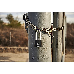 BRINKS - 44mm Commercial Laminated Steel Weather Resistant Padlock with 2 3/8” Shackle - TPE Wrapped and Hardened Boron Steel Shackle