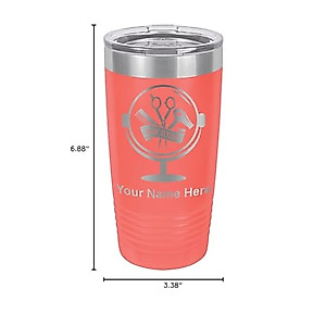 LaserGram 20oz Vacuum Insulated Tumbler Mug, Hair Stylist, Personalized Engraving Included (Coral)