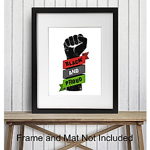 African American Wall Art - Black Art - African American Flag - Black Lives Matter Sign Poster - Black Pride - Black Culture - Civil Rights Afro American Wall Decor - Motivational Gift for Men, Women