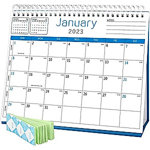 BHR Desk Calendar 2023-2024,Monthly Desk Calendar from January 2023-June 2024,10"×8" Standing Flip Desktop Calendar with Strong Twin-Wire Binding,Thick Paper and Writing Blocks for New Year and Christmas Gifts