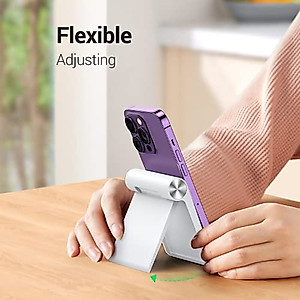 UGREEN 2 Pack Cell Phone Stand Desk Accessories Adjustable Foldable iPhone Stand Holder Desktop Compatible with iPhone 14 Pro Max 14 Plus 13 12 Pro 11 SE Galaxy S23 Ultra Black White