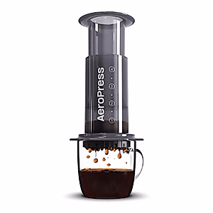 Aeropress Original Coffee and Espresso Maker, Barista Level Portable Coffee Maker with Chamber, Plunger, and Filters, Quick Coffee and Espresso Maker, Made in USA