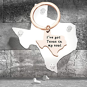 CHOROY Texas Sign Keychain Long Distance Relationship Gift Texas Jewelry Moving Away Gift For Her or Him (texas keychain rog)