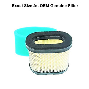MOWFILL 2 Pack 498596 Air Filter Replace for Briggs Stratton 5059 690610 697029 OEM Air Cleaner Cartridge with 273356 Pre Filter Fits Lawn Mower Air Cleaner Element