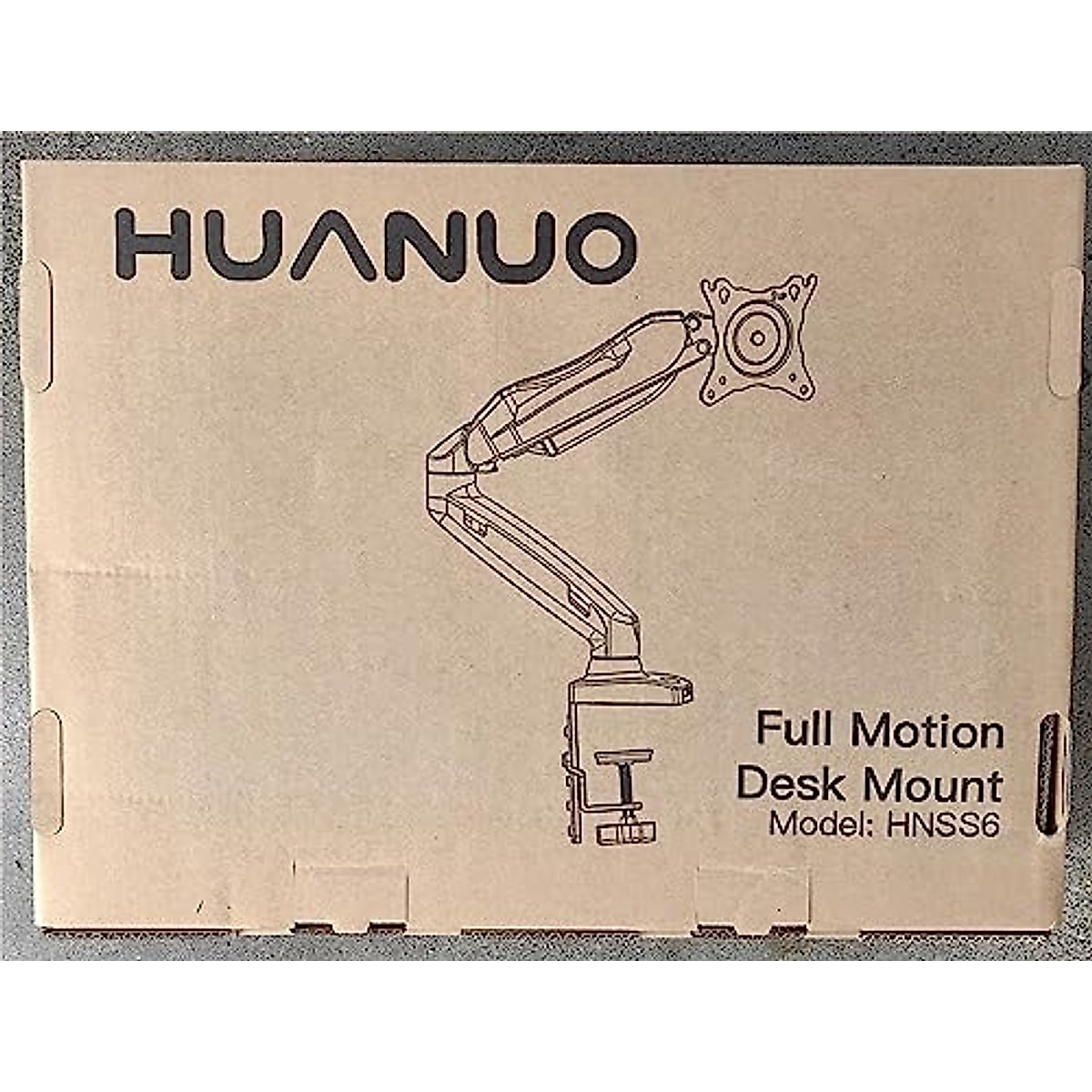 HUANUO Single Monitor Mount, 13 to 32 Inch Gas Spring Monitor Arm, Adjustable Stand, Vesa Mount with Clamp and Grommet Base - Fits 4.4 to 19.8lbs LCD Computer Monitors