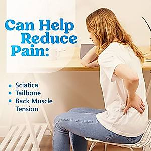 Large Gel Seat Cushion for Tailbone Pain Relief - Soft Cozy Plush Cover with Cooling Honeycomb Pad - Pressure Relief for Car, Office, Chair, Home - Comfort and Support while Sitting at a Desk or Floor