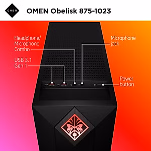 Omen by HP Obelisk Gaming Desktop Computer, 9th Generation Intel Core i9-9900K Processor, NVIDIA GeForce RTX 2080 SUPER 8 GB, HyperX 32 GB RAM, 1 TB SSD, VR Ready, Windows 10 Home (875-1023, Black)