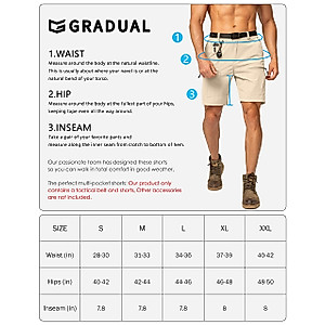 Men's Hiking Cargo Shorts Stretch Quick Dry Outdoor Tactical Shorts for Men with Multi Pocket for Fishing Casual(Light Grey,XXL)