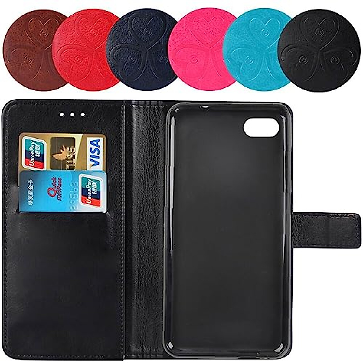 Generic Leather Shell for Motorola ThinkPhone Protective Cover, Holster Stand Case, Wallet Phone case with[Cash and Card Slots],Magnetic Cover for Motorola ThinkPhone (6,6") - Black-HZFM