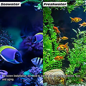 YOFOTHS Algae Scraper for Glass Aquariums Fish Tank Cleaner Tool with 10 Blades Aluminum Alloy Long Handle Tool-Less Installation 25.6inch/65cm