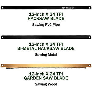 Hacksaw Frame Set, Standard and Mini Hacksaw, 12" Replaceable Blade